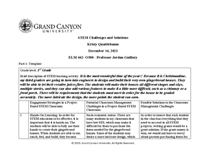 ELM-462-Unit Plan topic 4 - Interdisciplinary STEM Unit Plan Grade: 5 ...