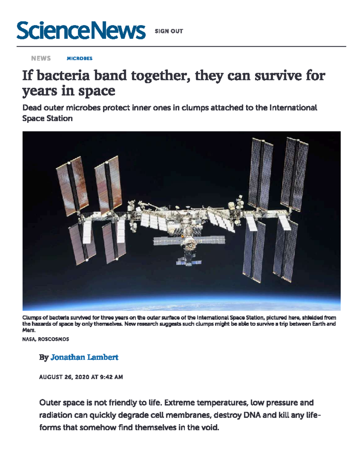 Bacteria article 3 - its - ScienceNews SIGN OUT NEWS MICROBES If bacteria band together, they ...