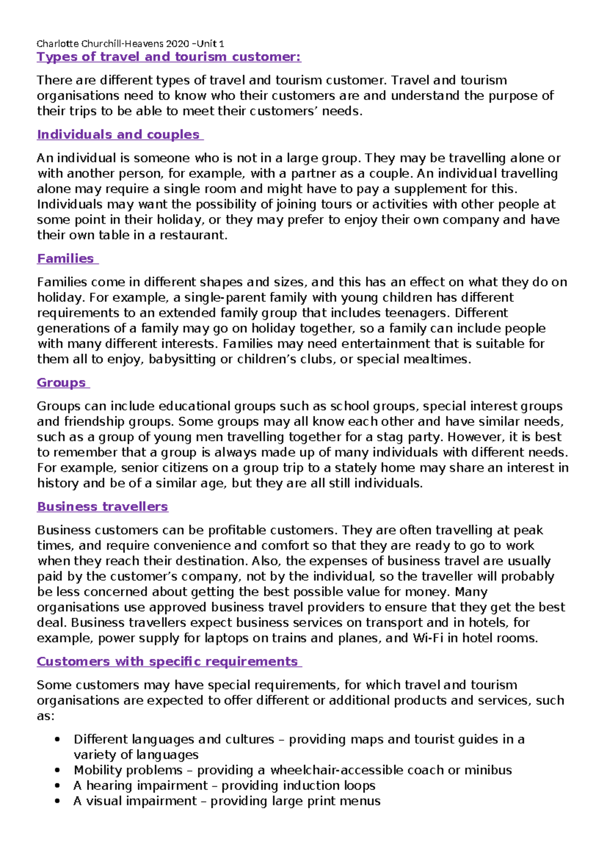 Note taking exercise handout - Charlotte Churchill-Heavens 2020 –Unit 1 ...