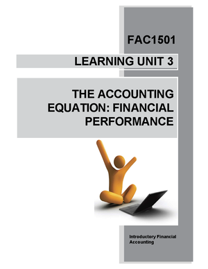 FAC1502 Study unit 13 2021 - FAC Financial Accounting I: Financial Accounting Concepts ...