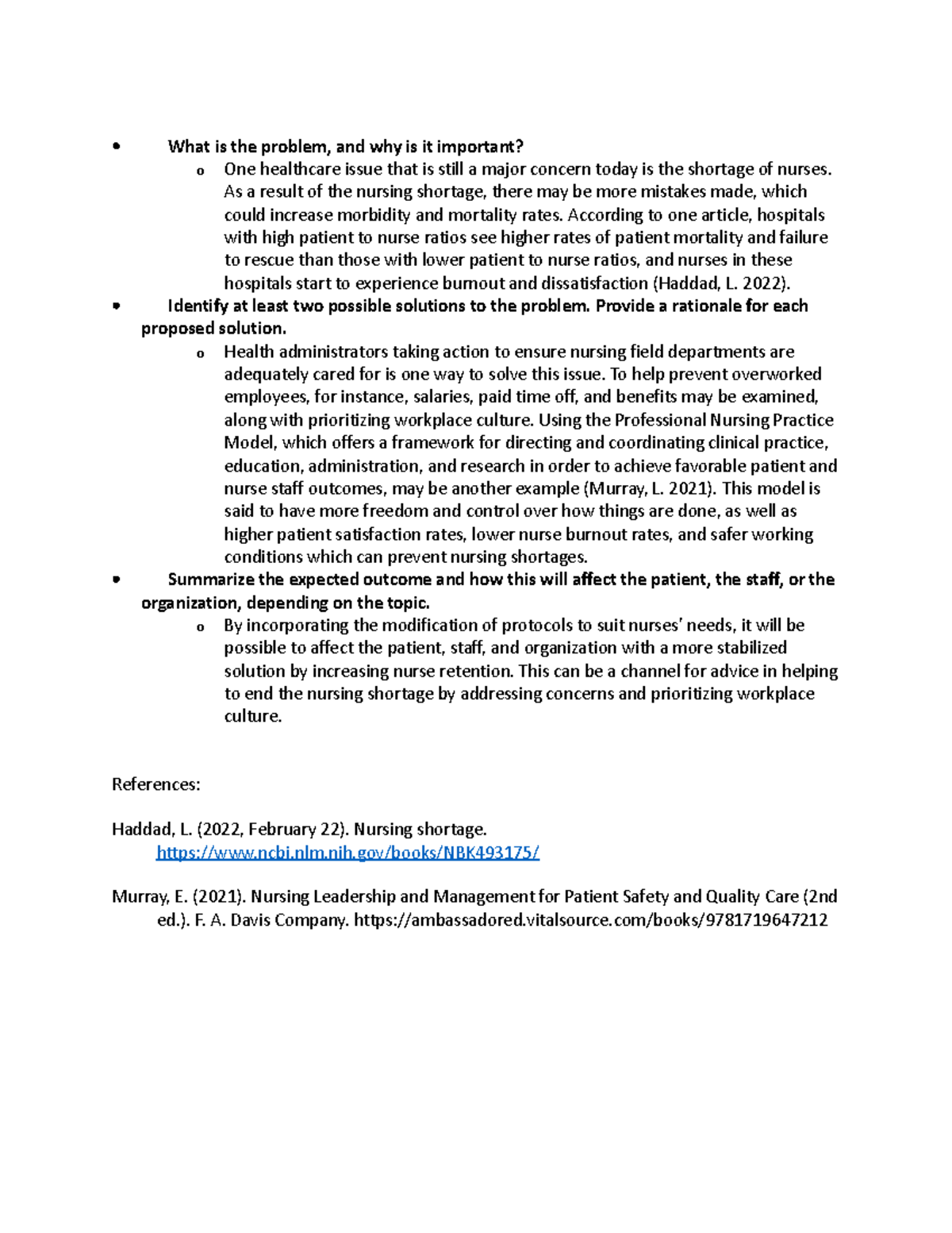 Leadership Module 1 Discussion - What is the problem, and why is it ...