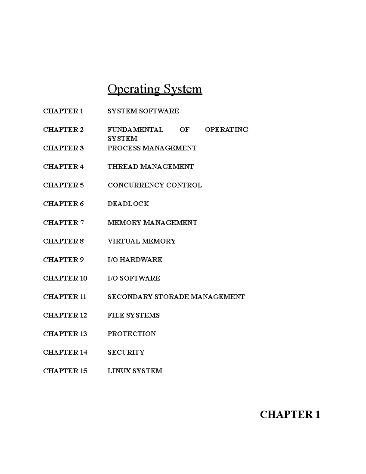 OS Notes BY BEZA - Recommended for use - Operating System CHAPTER 1 ...