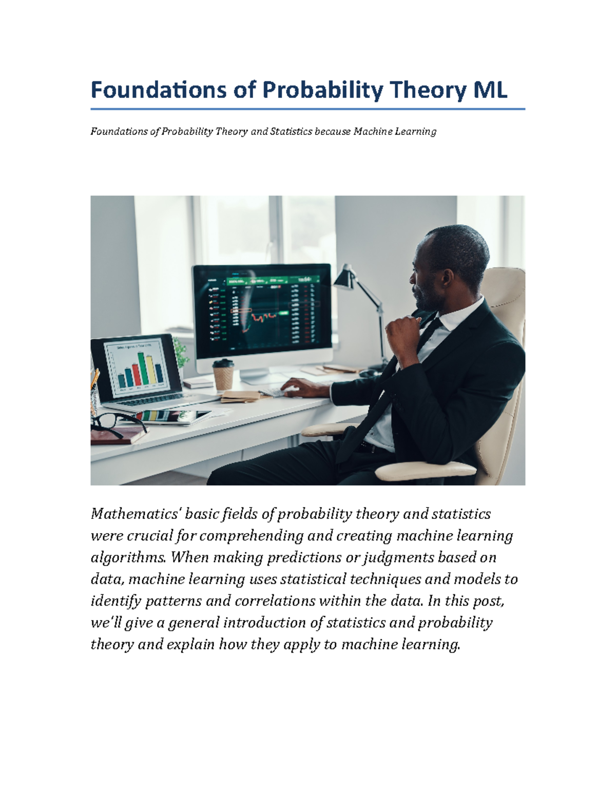 Foundations of Probability -ML - Foundations of Probability Theory ML Foundations of Probability ...