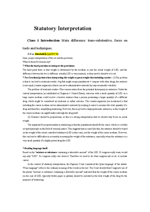 SI Outline - Summary statutory interpretation - Warning: TT: undefined function: 32 Warning: TT ...