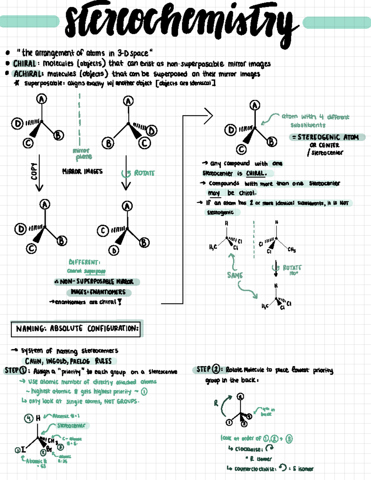 Stereochemistry - o - stereochemistry " the arrangement of atoms in 3-D ...
