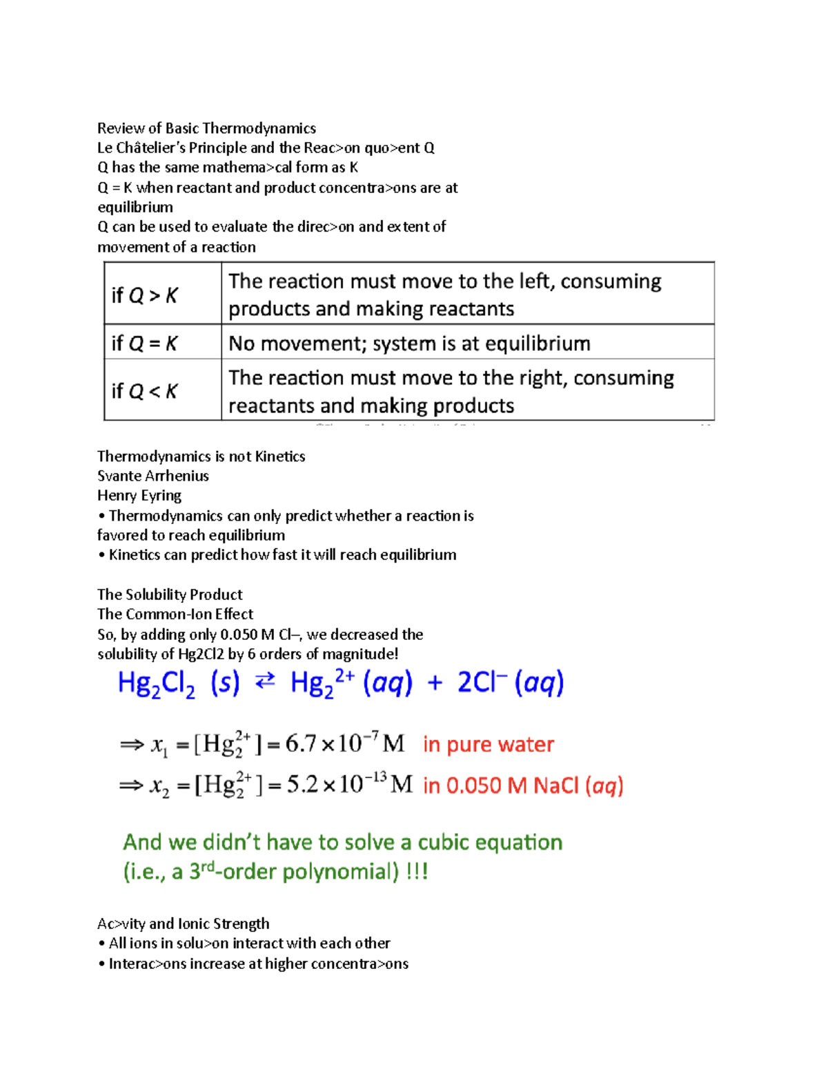 Basic Thermodynamics 1 - Review of Basic Thermodynamics Le Châtelier’s ...
