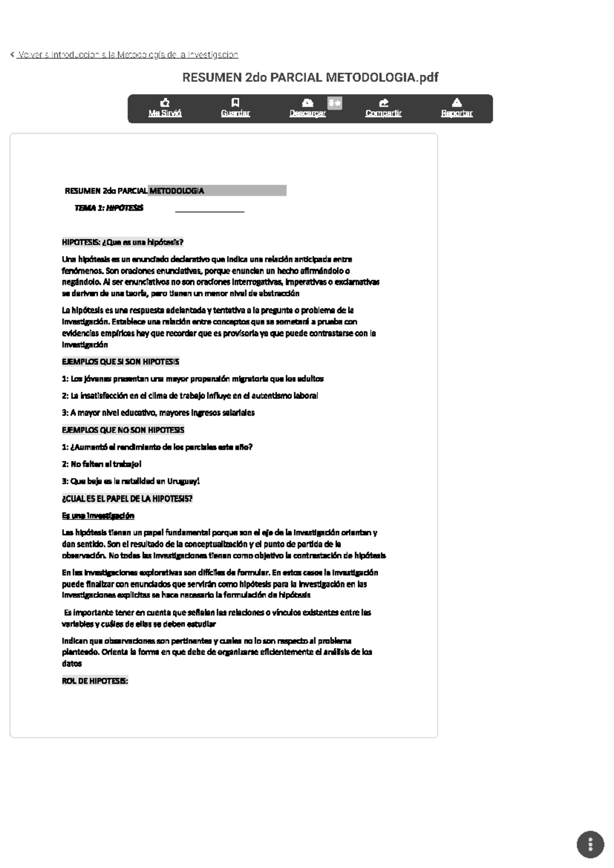 Resumen 2do Parcial Metodologia - Metodología general de la investigación - Studocu
