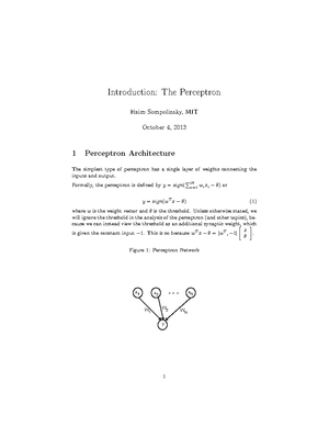 Perceptron notes - Introduction: The Perceptron Haim Sompolinsky, MIT ...
