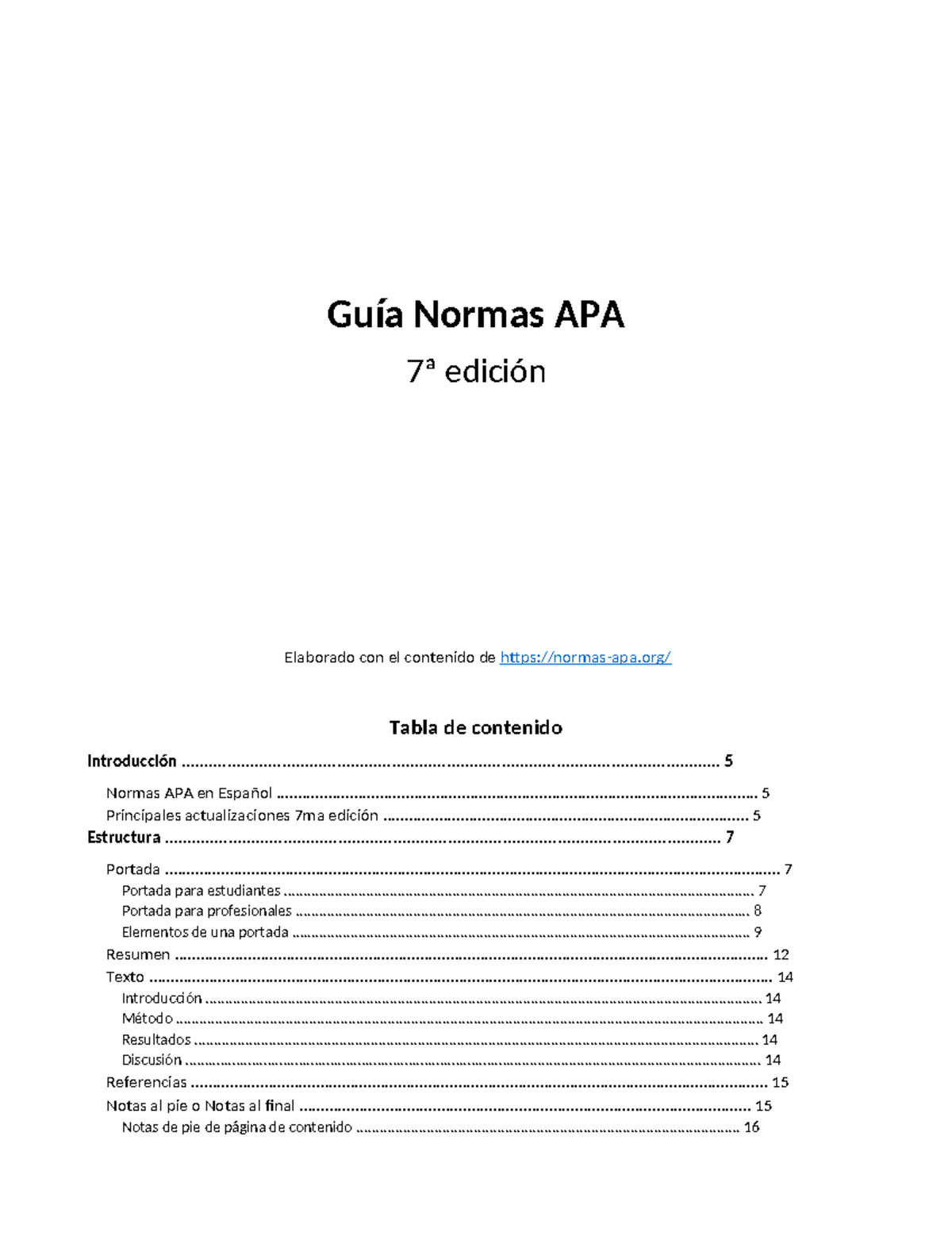 Guia Normas APA 7ma edicion - Guía Normas APA 7ª edición Elaborado con ...