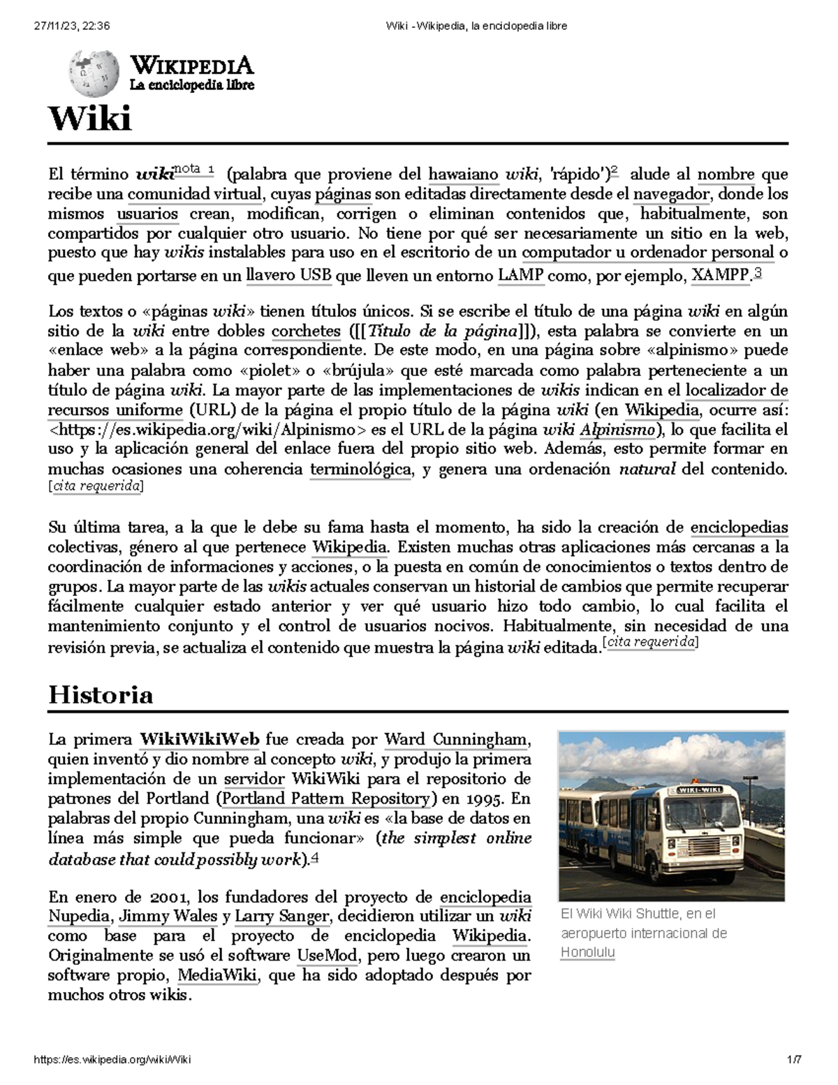 Wiki - Wikipedia, la enciclopedia libre - El Wiki Wiki Shuttle, en el ...