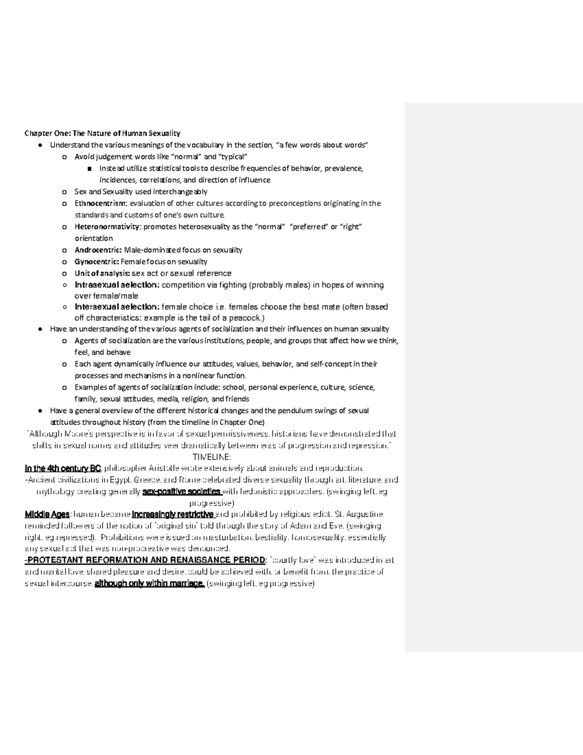 Human Sexuality Exam 1 Study Guide - Chapter One: The Nature of Human ...