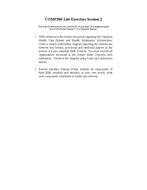 Week1 COMP380 Lab Exercises Session 1 - COMP380 Lab Exercises Session 2 ...