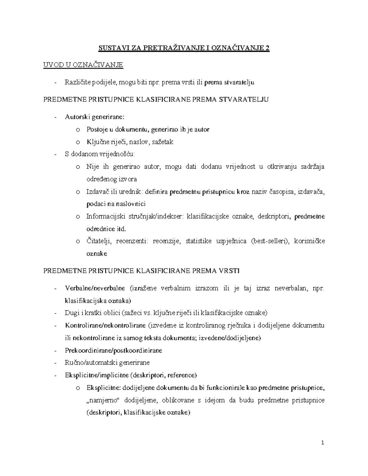 Sustavi ZA PretraŽ Ivanje I OZNAČ Ivanje 2 - SUSTAVI ZA PRETRA}IVANJE I ...