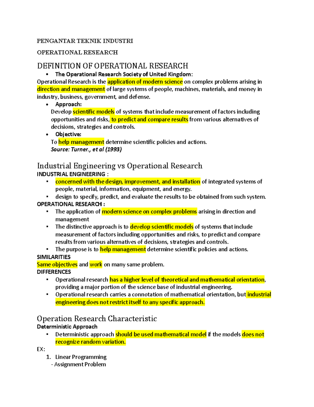 PTI01 Operational Research - PENGANTAR TEKNIK INDUSTRI OPERATIONAL ...
