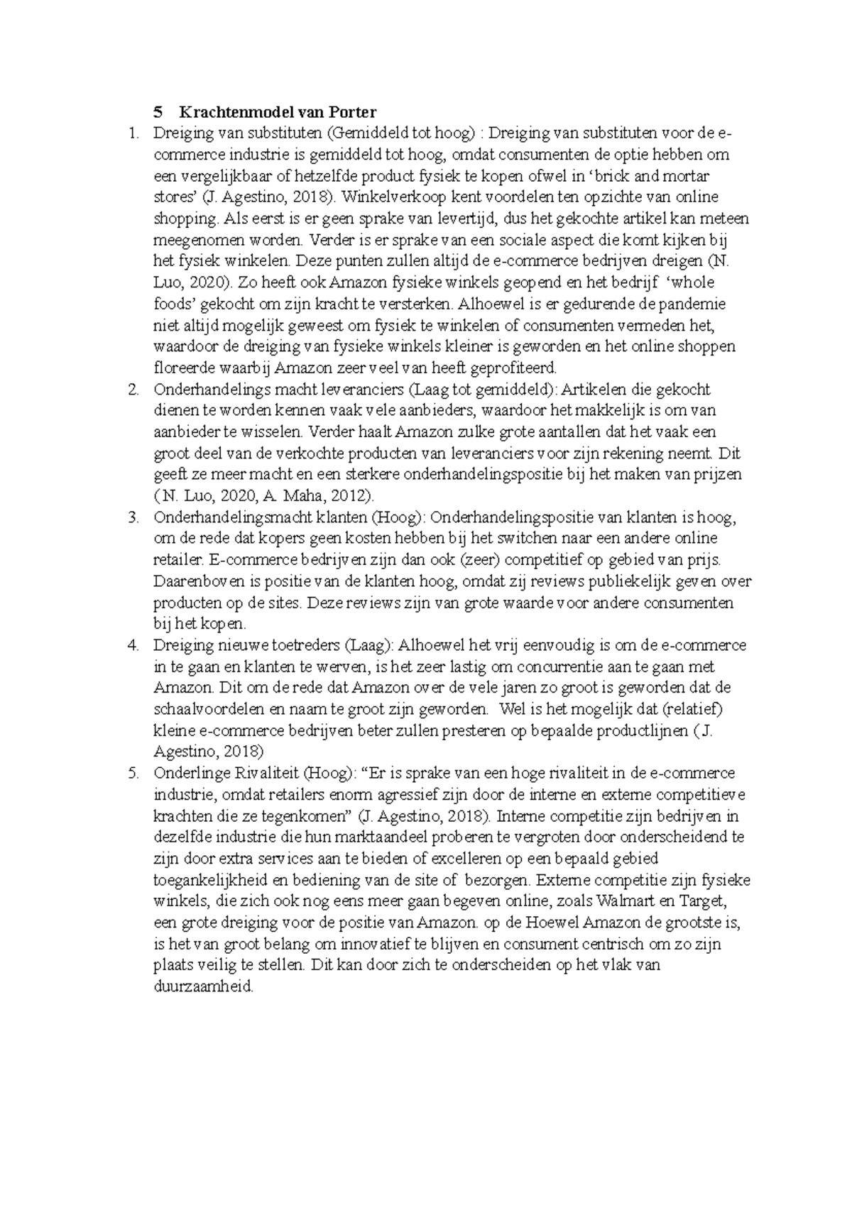 Amazon Krachtenmodel van Porter zonder bronnen - 5 Krachtenmodel van ...