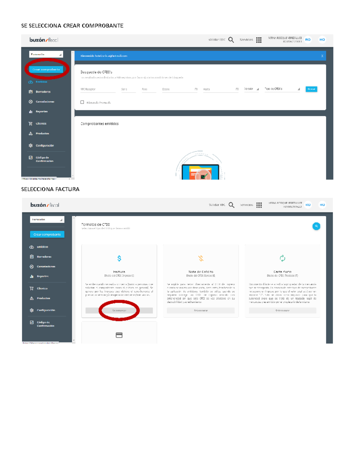 Facturar - SDFSDFSD - SE SELECCIONA CREAR COMPROBANTE SELECCIONA ...