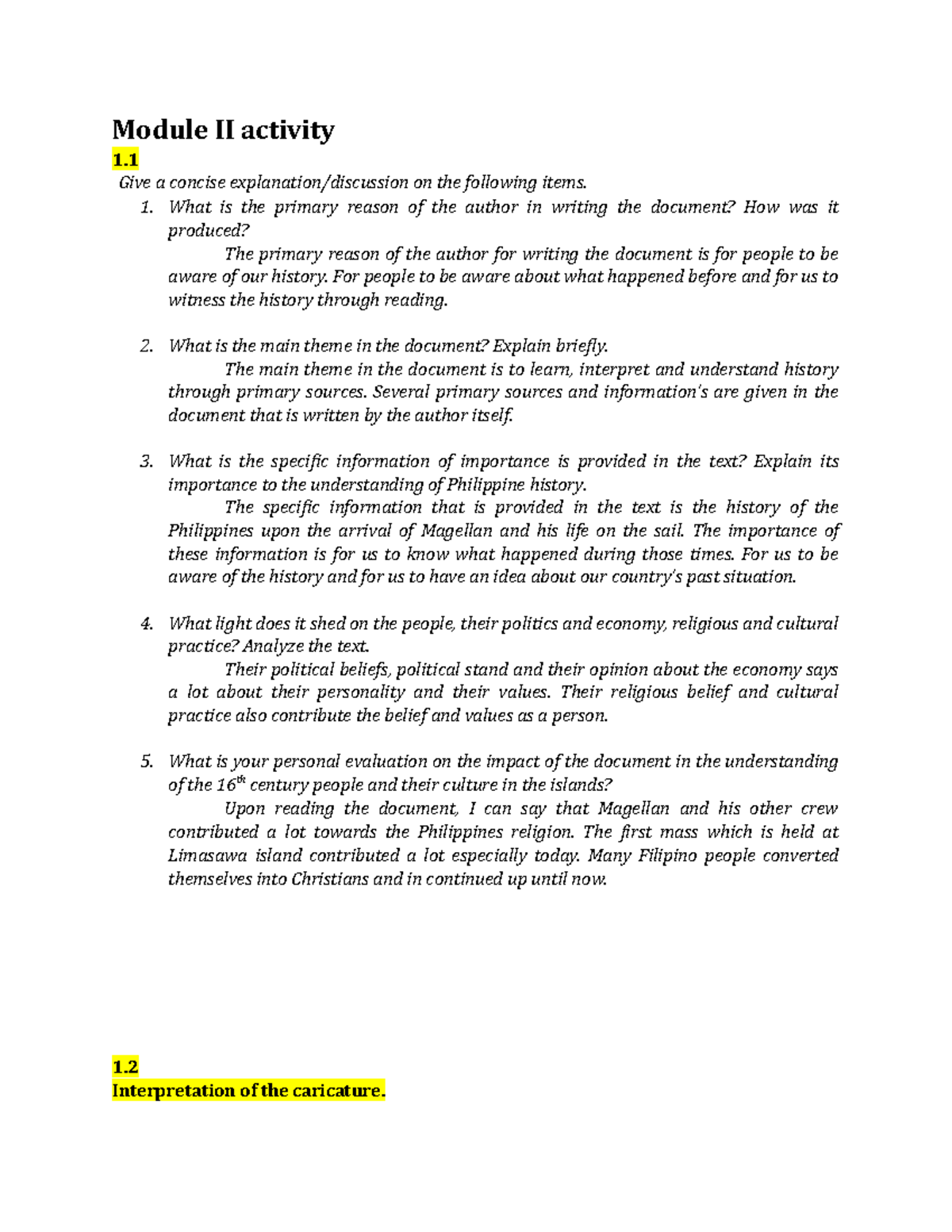 Module 2 Activity - Module II activity 1. Give a concise explanation ...
