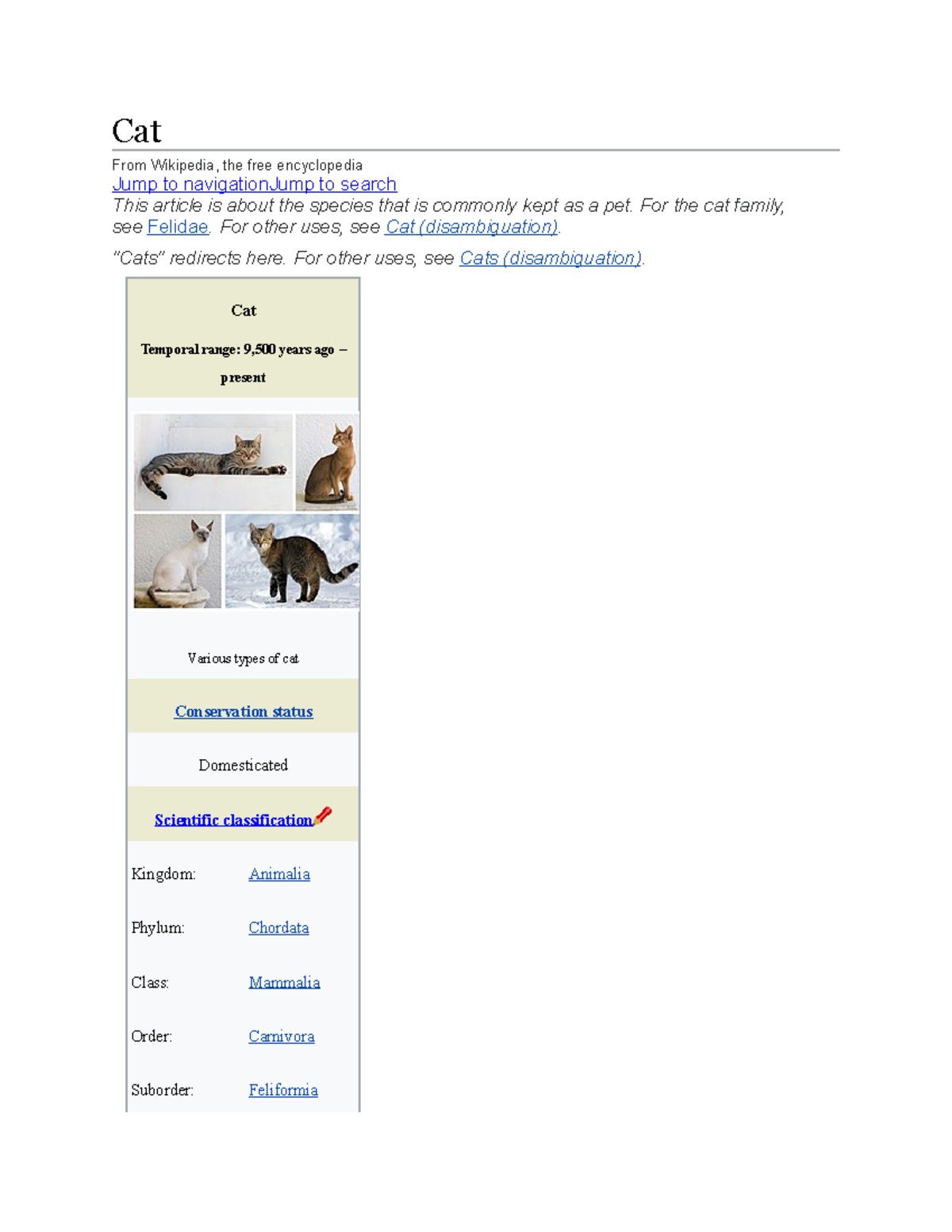 Cat - Cat - Cat From Wikipedia, the free encyclopedia Jump to ...