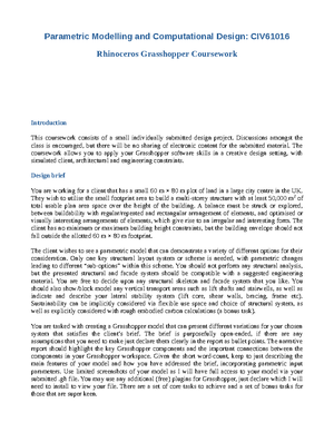 CIV61016 summary notes - Parametric Modelling and Computational Design ...