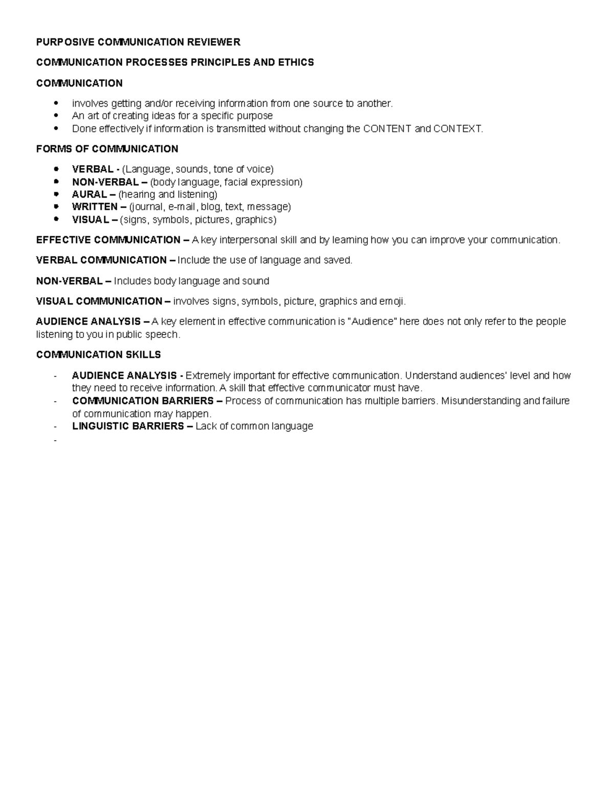 Purposive Communication Reviewer - PURPOSIVE COMMUNICATION REVIEWER ...