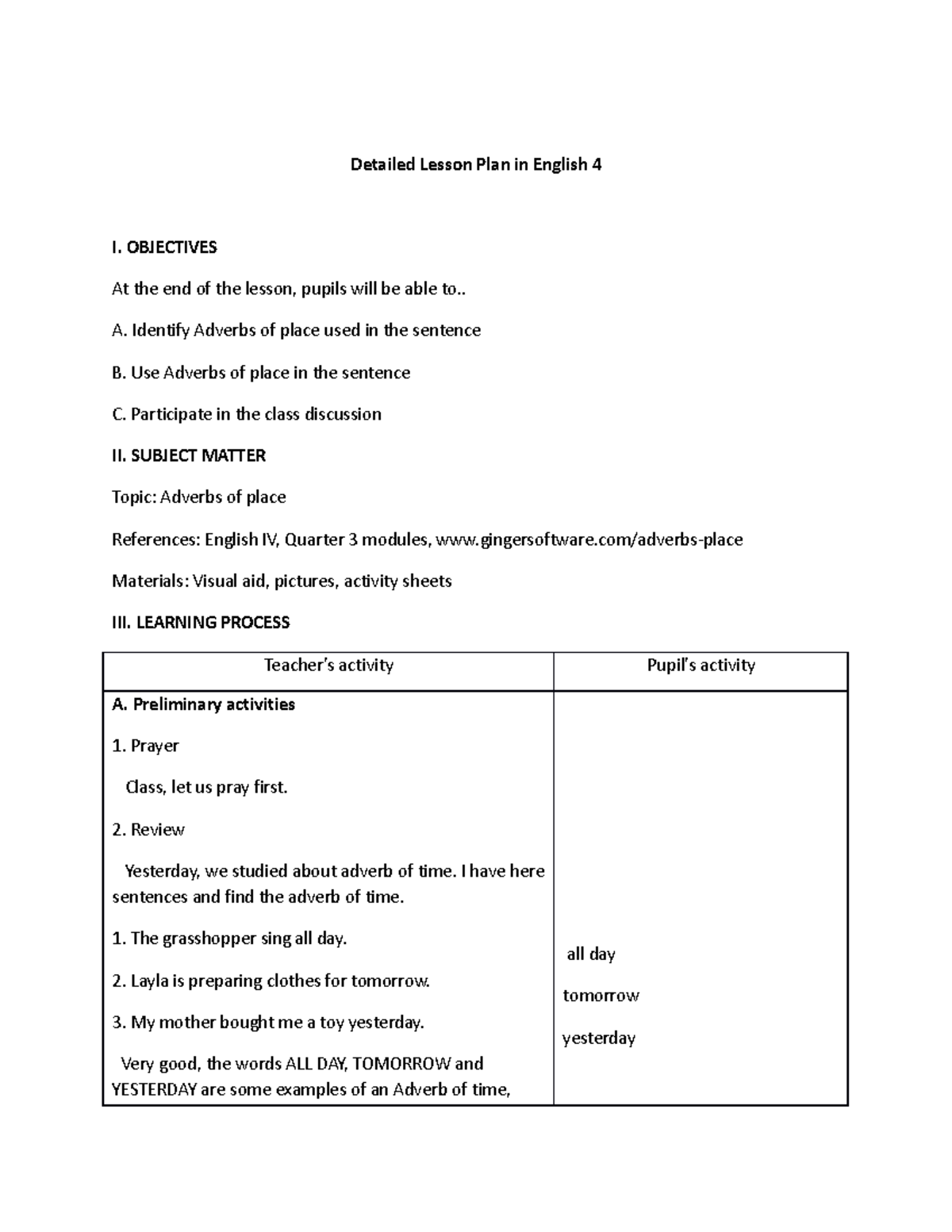 (DLP) - This is all about Detailed lesson plan for teaching - Detailed ...