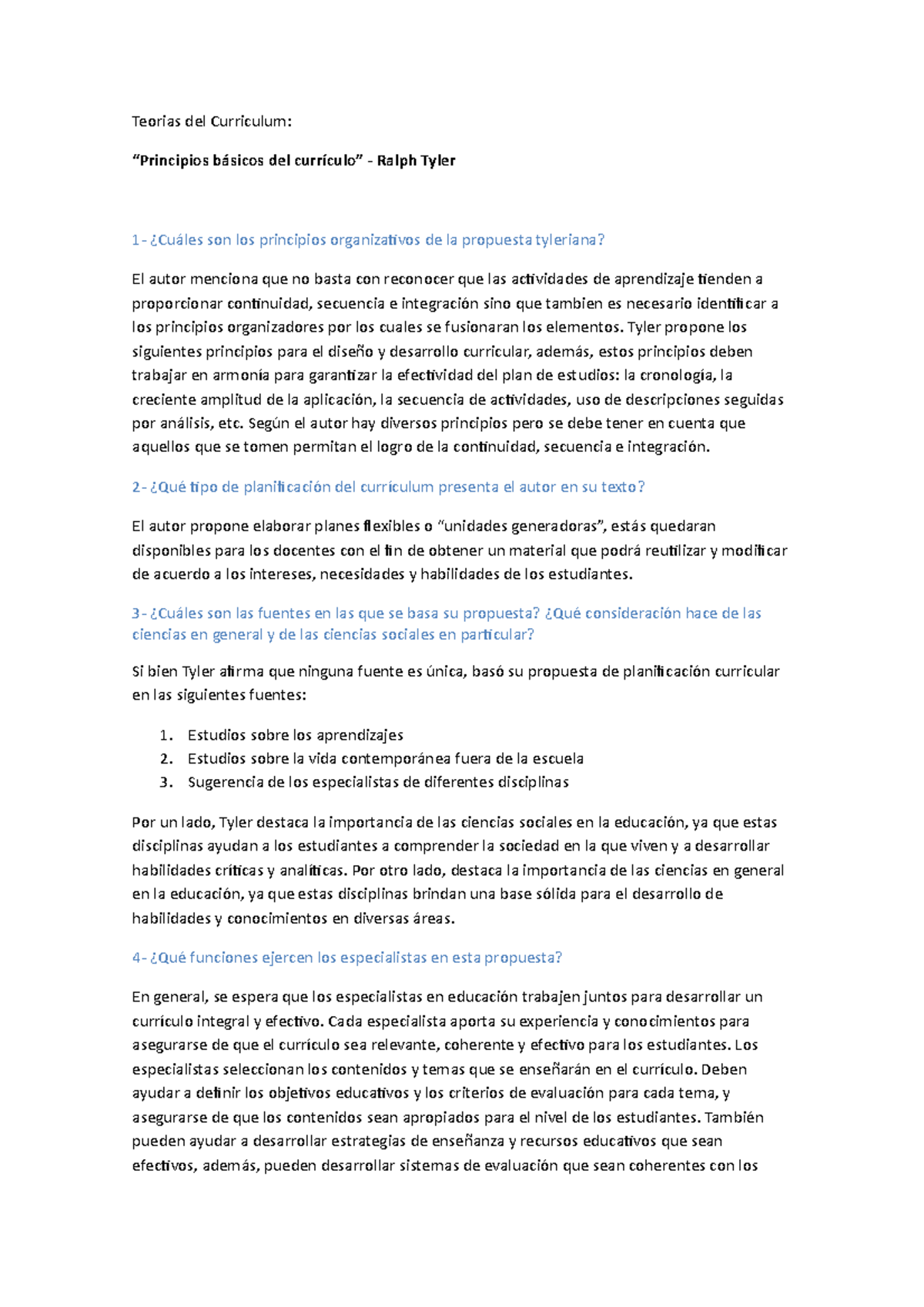 Guia Tyler - Teorias del Curriculum: “Principios básicos del currículo ...