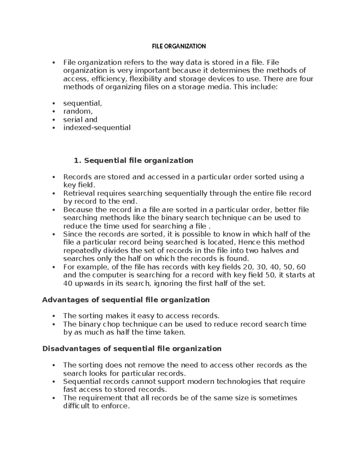 File Organisation - FILE ORGANIZATION File organization refers to the ...
