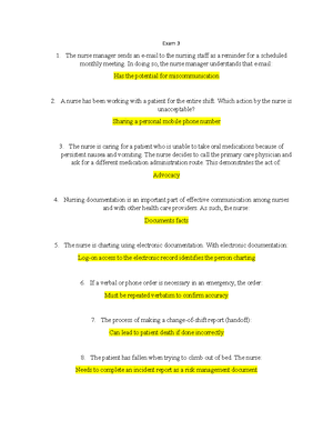 1460C Final EXAM Overview - NUR 1020C - FSCJ - Studocu