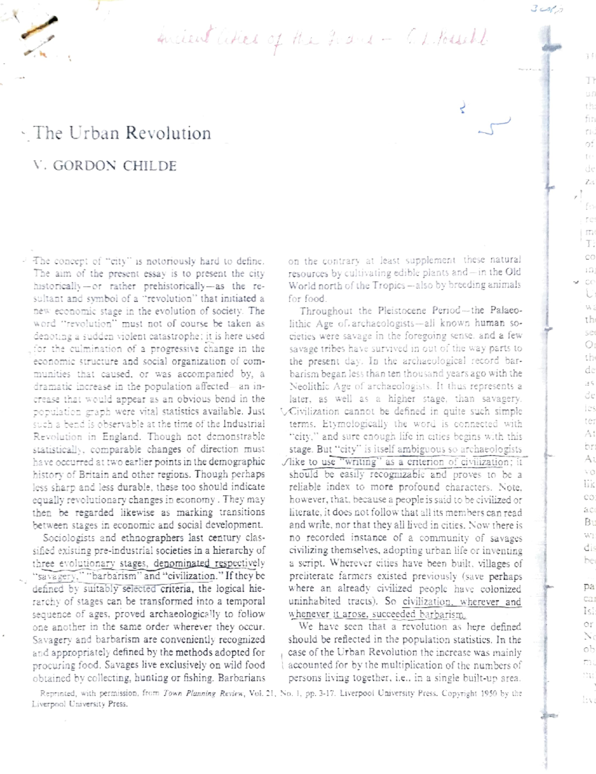 Urban Civilization by V.G. Childe and G.L. Possehl - The Urban ...