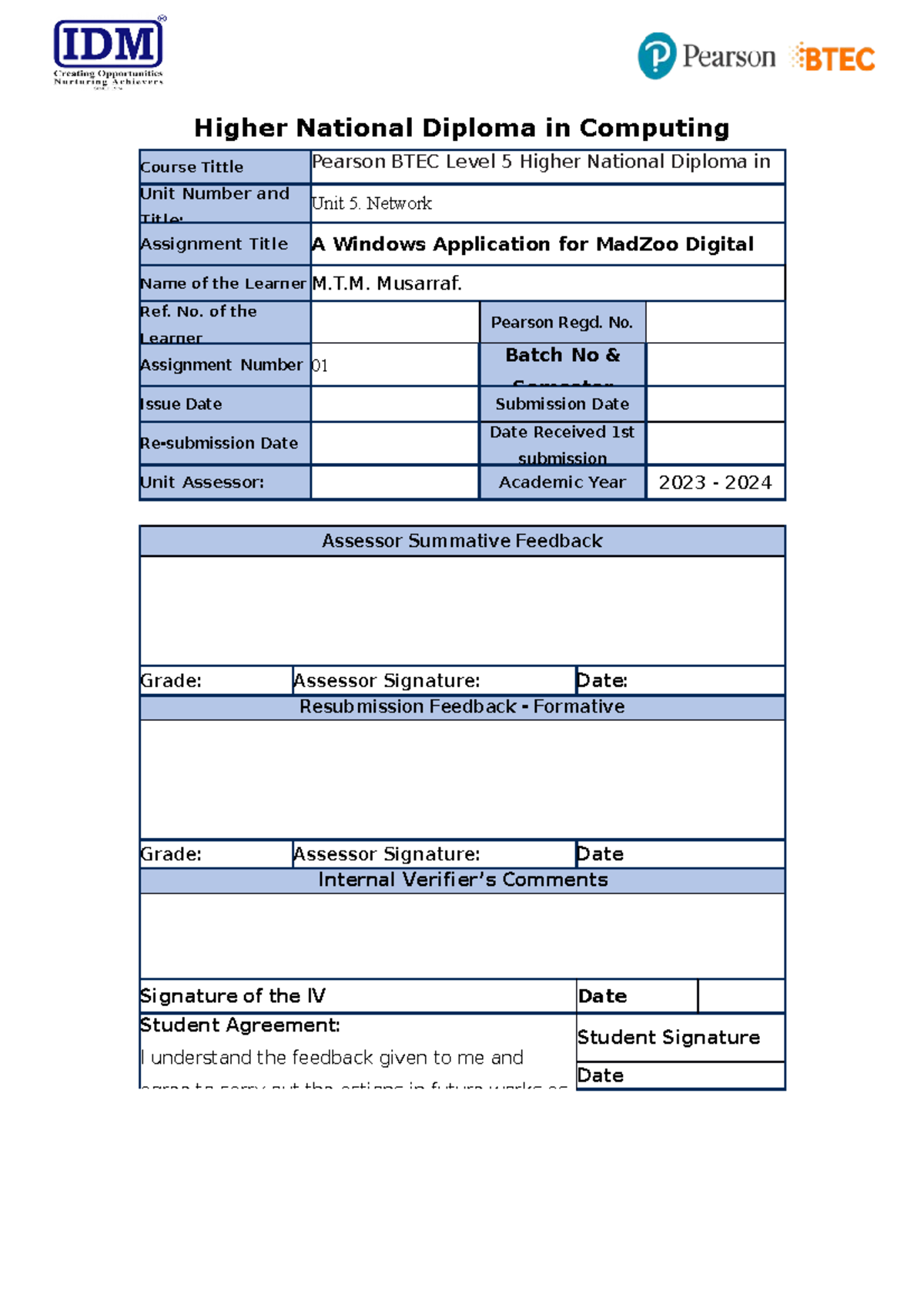 NW Task03 - yas - Higher National Diploma in Computing Course Tittle ...