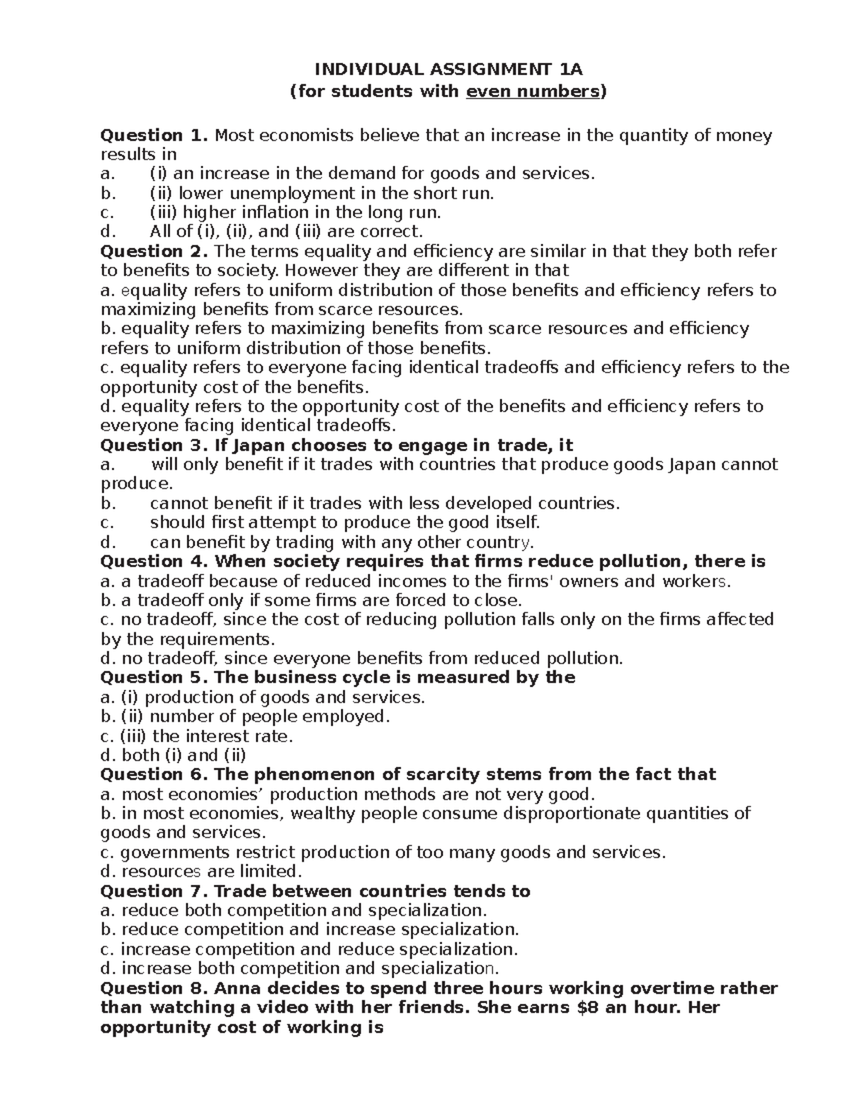 Individual Assignment 1 A - MI17B - INDIVIDUAL ASSIGNMENT 1A (for ...