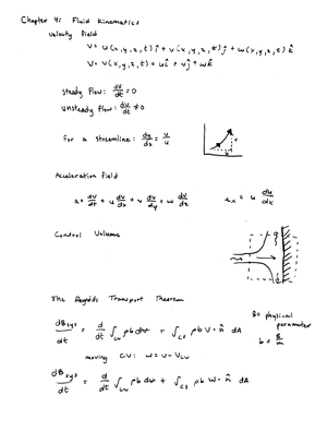FM Ch3 Elementary Fluid Dynamics - The Bernoulli Equation - Chapter 3: Elementary Fluid Dynamics ...