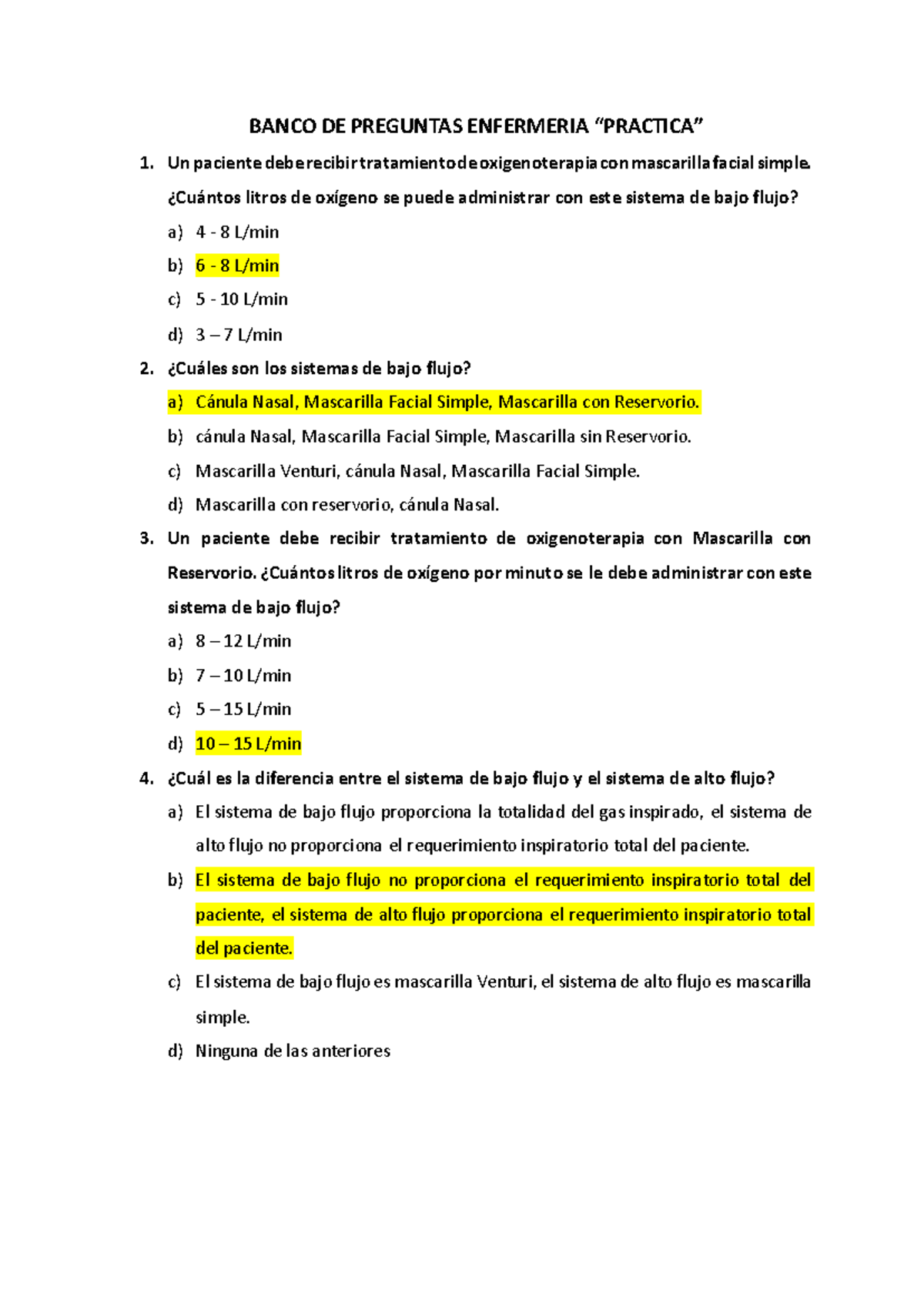 PREGUNTAS DE ENFERMERIA - BANCO DE PREGUNTAS ENFERMERIA “PRACTICA” 1. Un paciente debe recibir ...