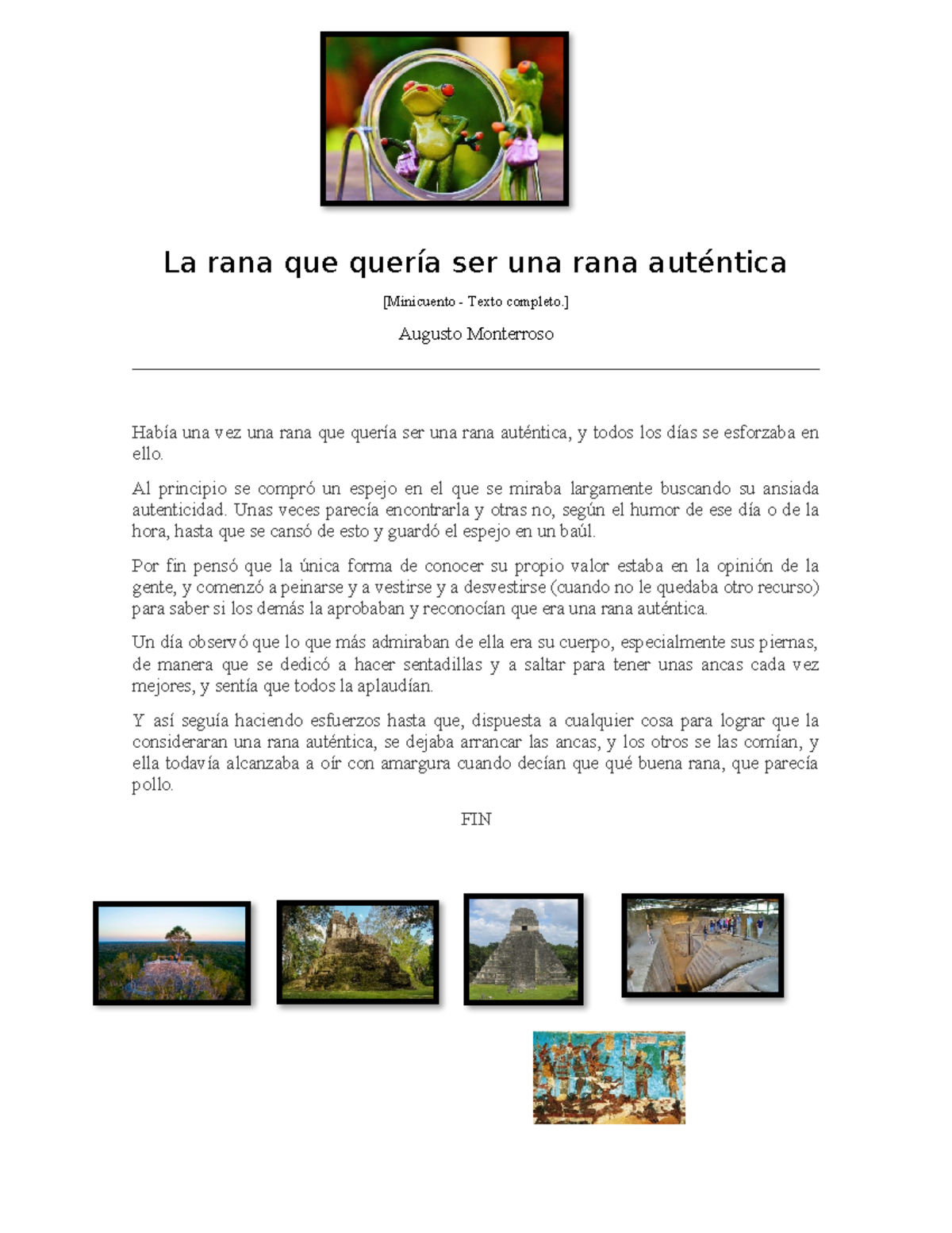 La rana que quería ser una rana auténtica - La rana que quería ser una ...