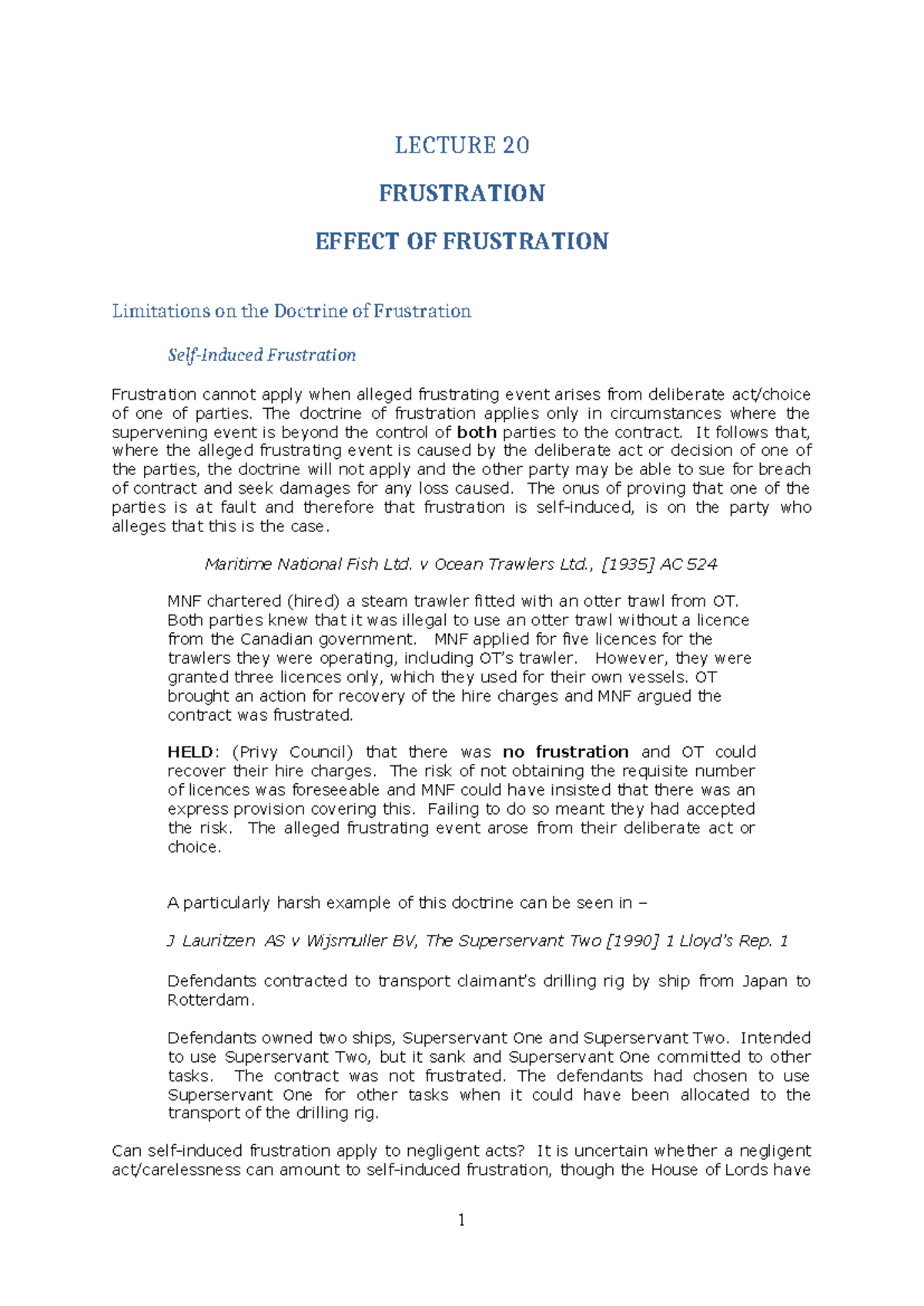 Lecture 20 Frustration 2 Notes - LECTURE 20 FRUSTRATION EFFECT OF ...