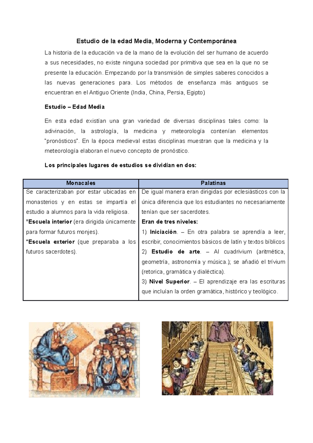 Estudio de la edad Media Moderna y Contemporáneo - Estudio de la edad ...