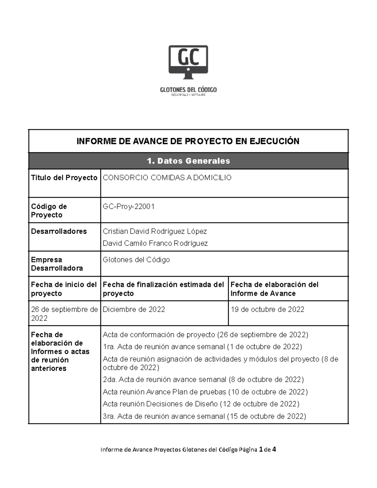 Informe de avance Proyecto - Glotones del Codigo - 19 octubre 2022.docx ...