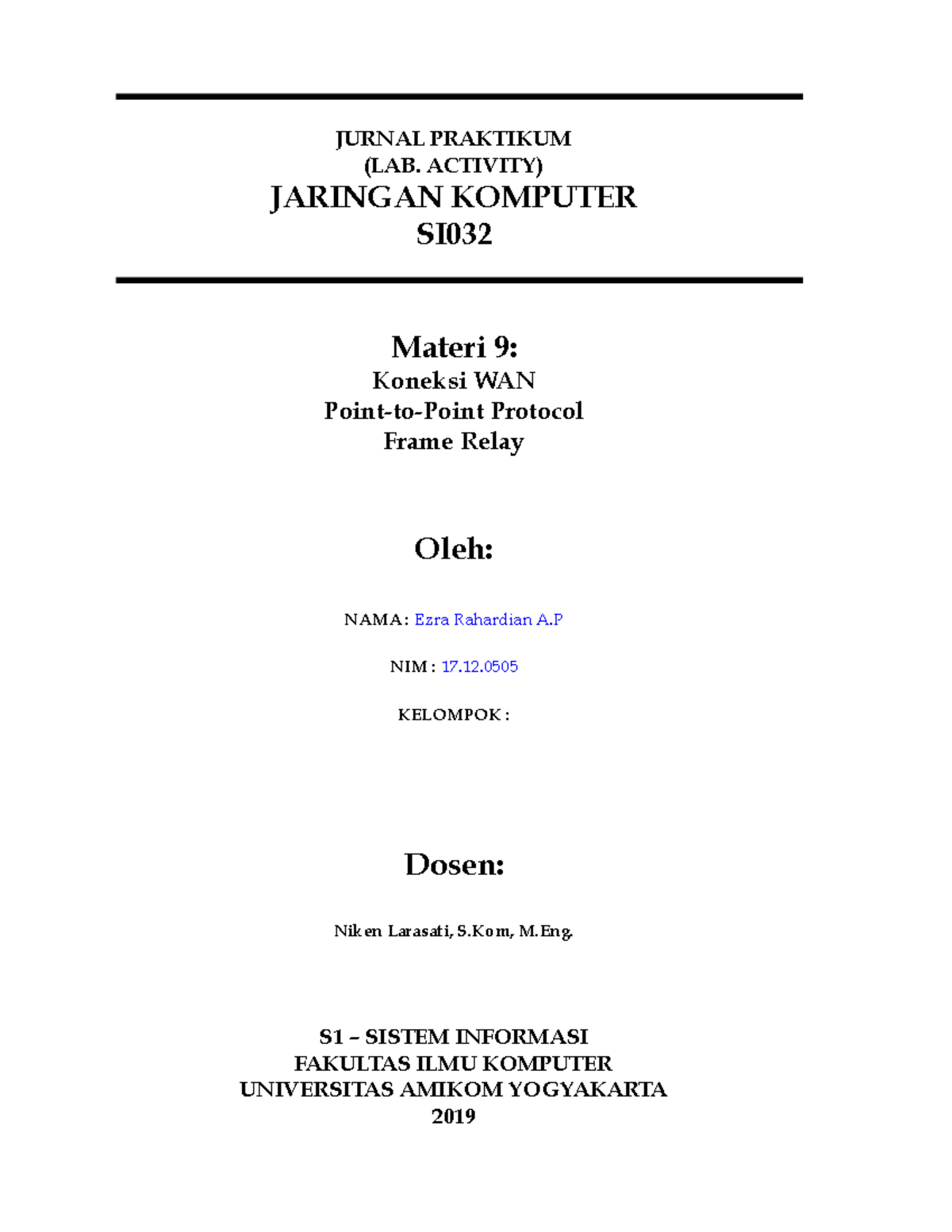 Koneksi WAN Point to Point Frame Relay - JURNAL PRAKTIKUM (LAB ...