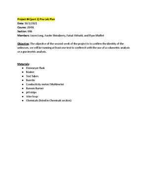 Equilibrium post lab - lab - Equilibrium Post Lab Alyssa Guertin ...