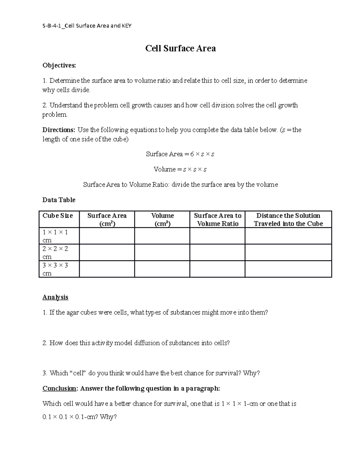 S-B-4-1 Cell Surface Area and KEY - S-B-4-1_Cell Surface Area and KEY ...