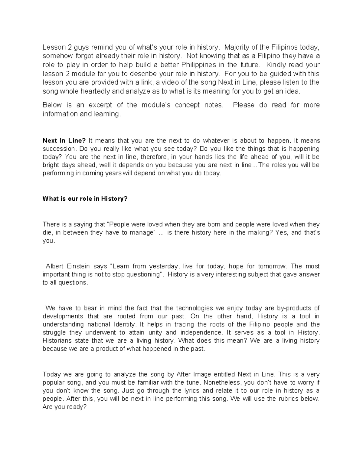 Lesson 2 Guide - notes - Lesson 2 guys remind you of what’s your role ...