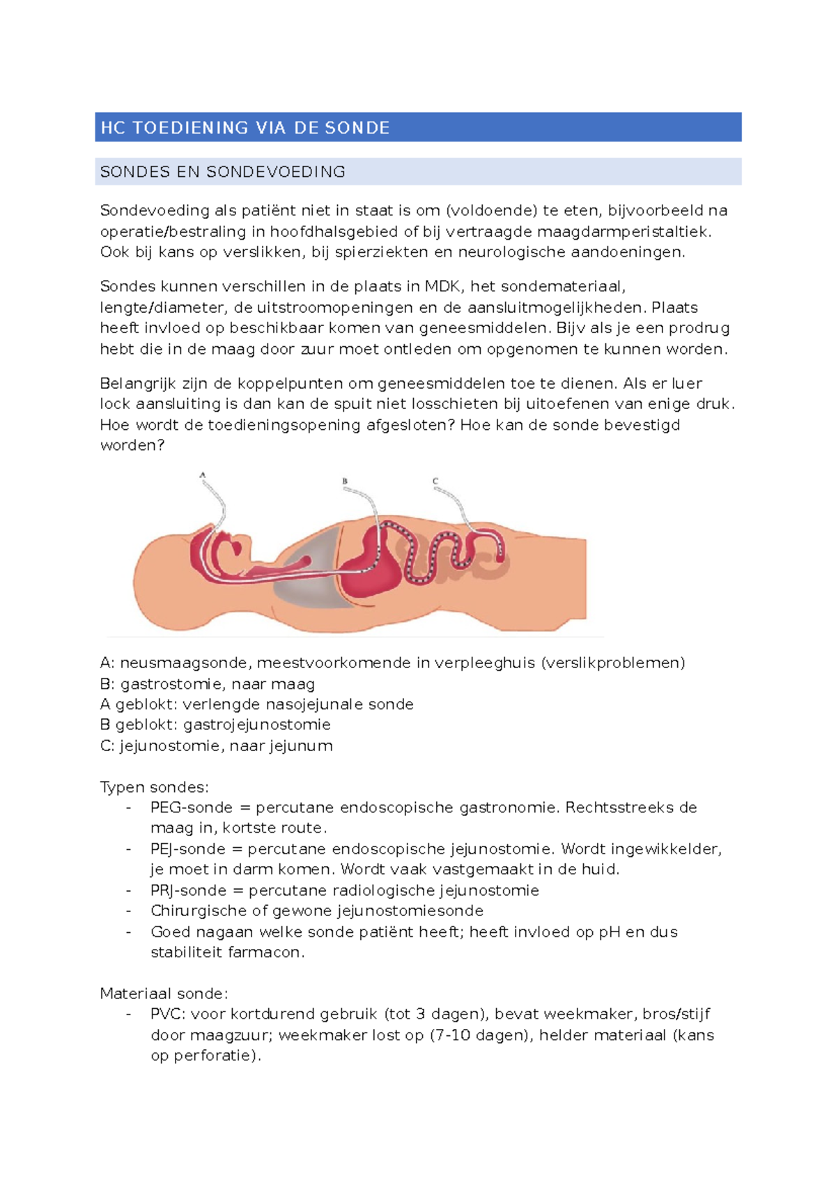 HC 4 MA103 - Toediening via de sonde - HC TOEDIENING VIA DE SONDE ...