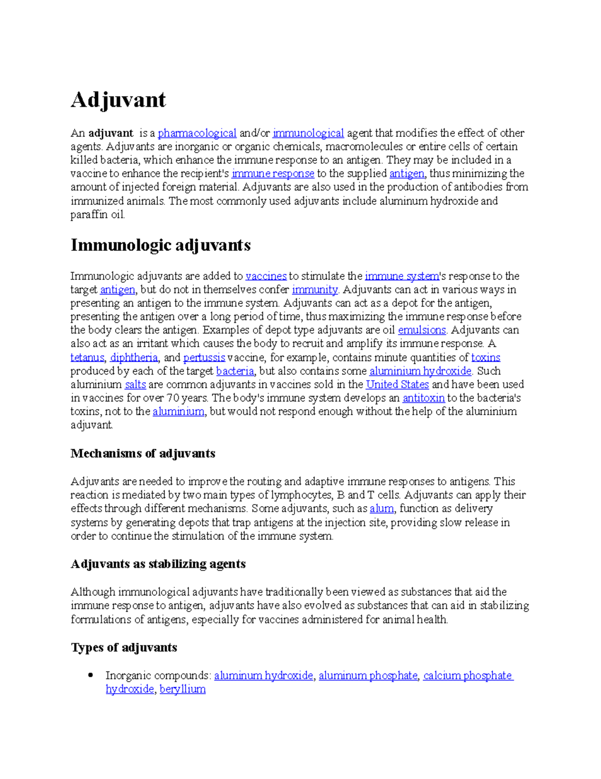 Adjuvant - Adjuvant An adjuvant is a pharmacological and/or ...