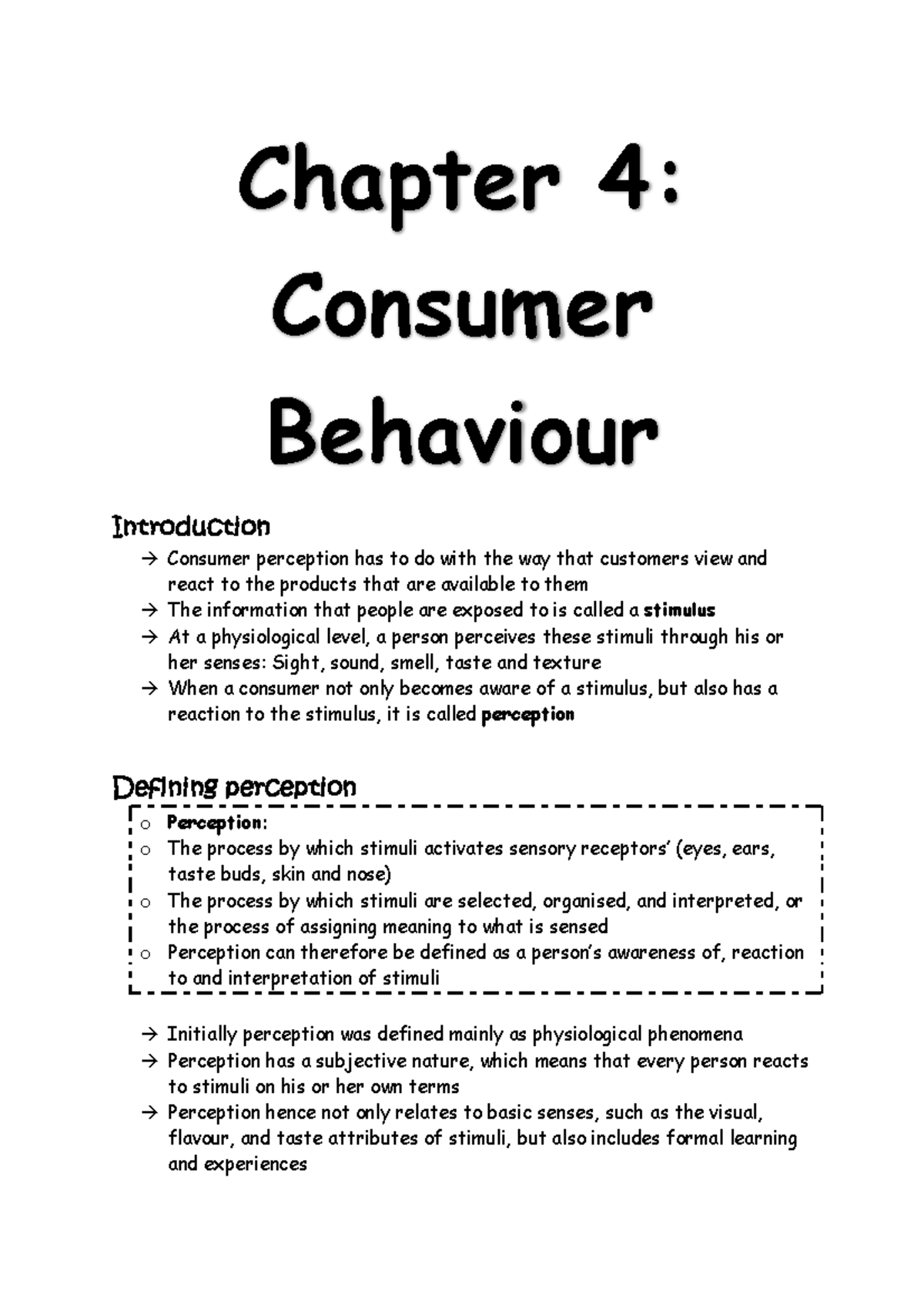 Chapter 4 Opsom - Summary Consumer Behaviour - Warning: TT: undefined function: 32 Chapter 4 ...