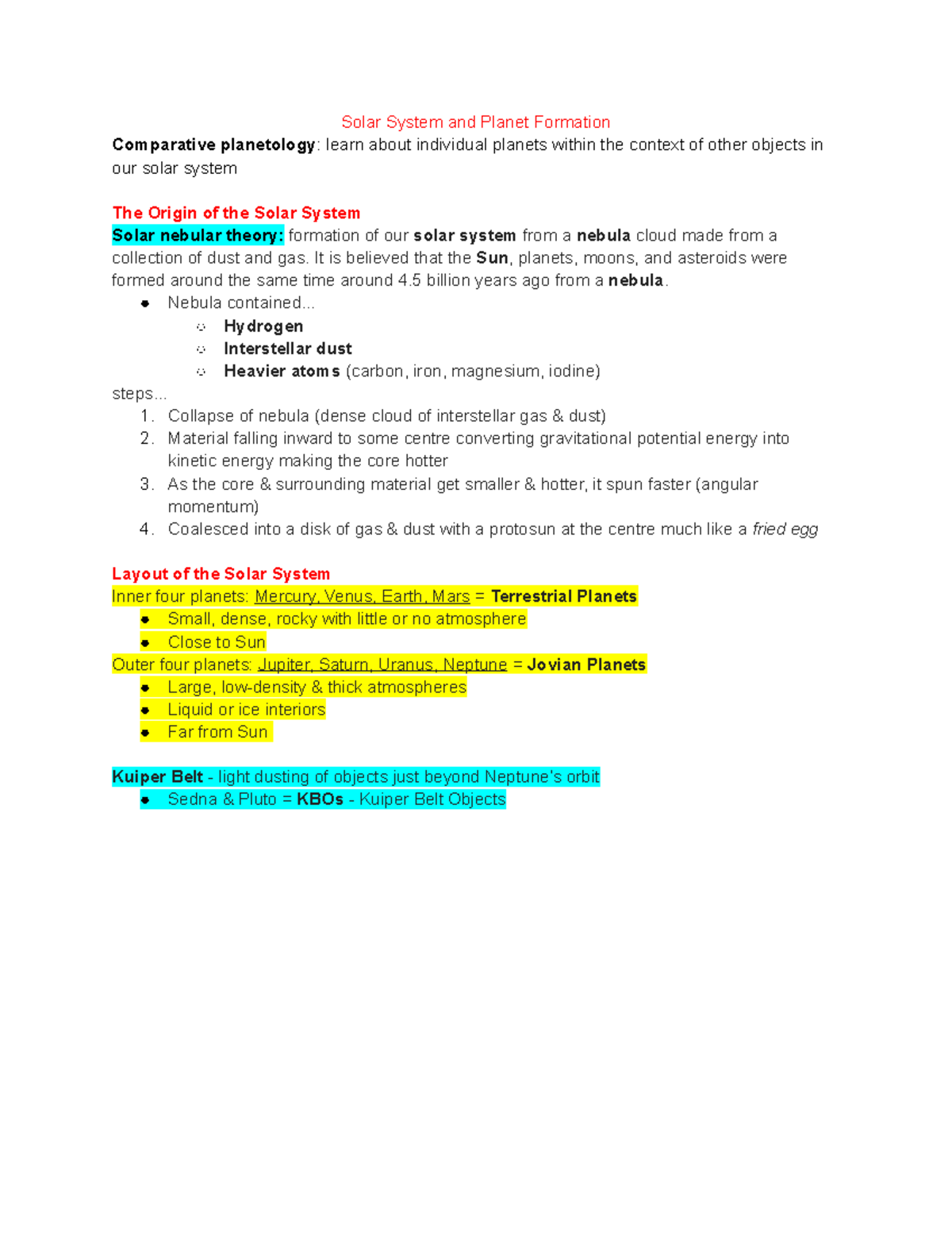 Module 3 - Professor: Dr. Read Online course - Solar System and Planet ...