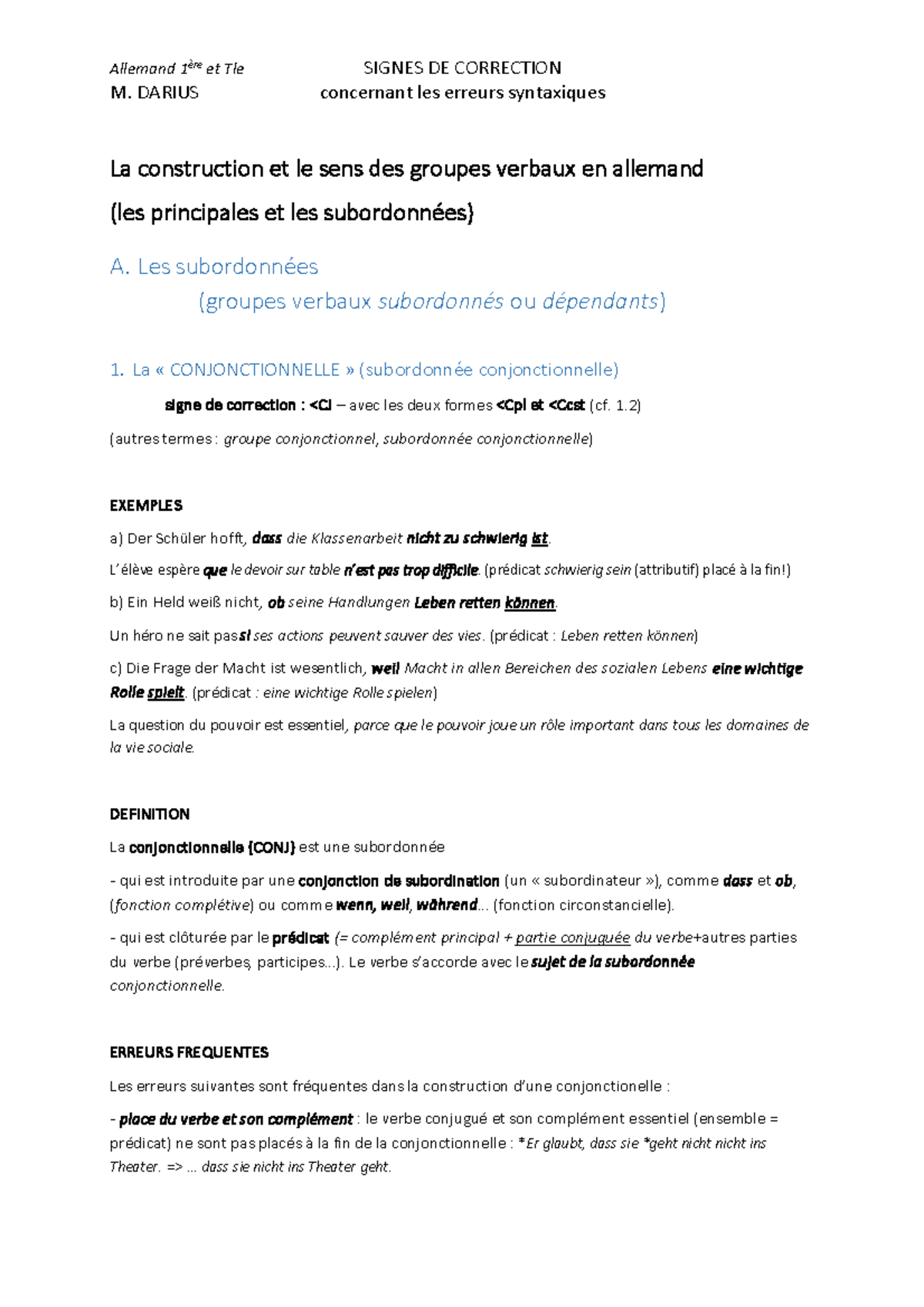 Corrigé des DST v.2 2019 - Abréviations de signe de correction Courte ...