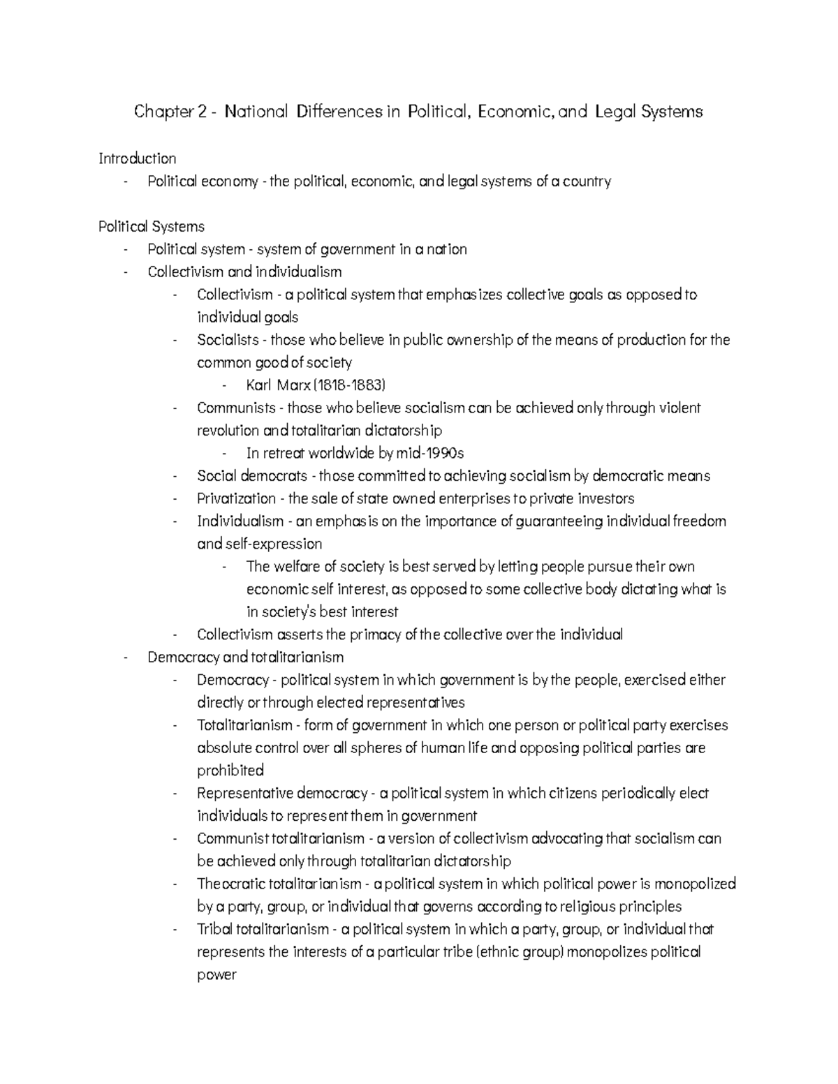 Chapter 2 - National Differences in Political, Economic, and Legal ...