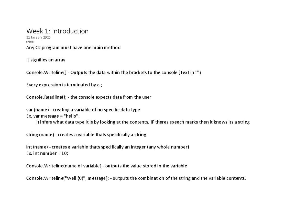 Object Oriented Programming Part A Notes Warning Tt Undefined Function 32 Warning Tt