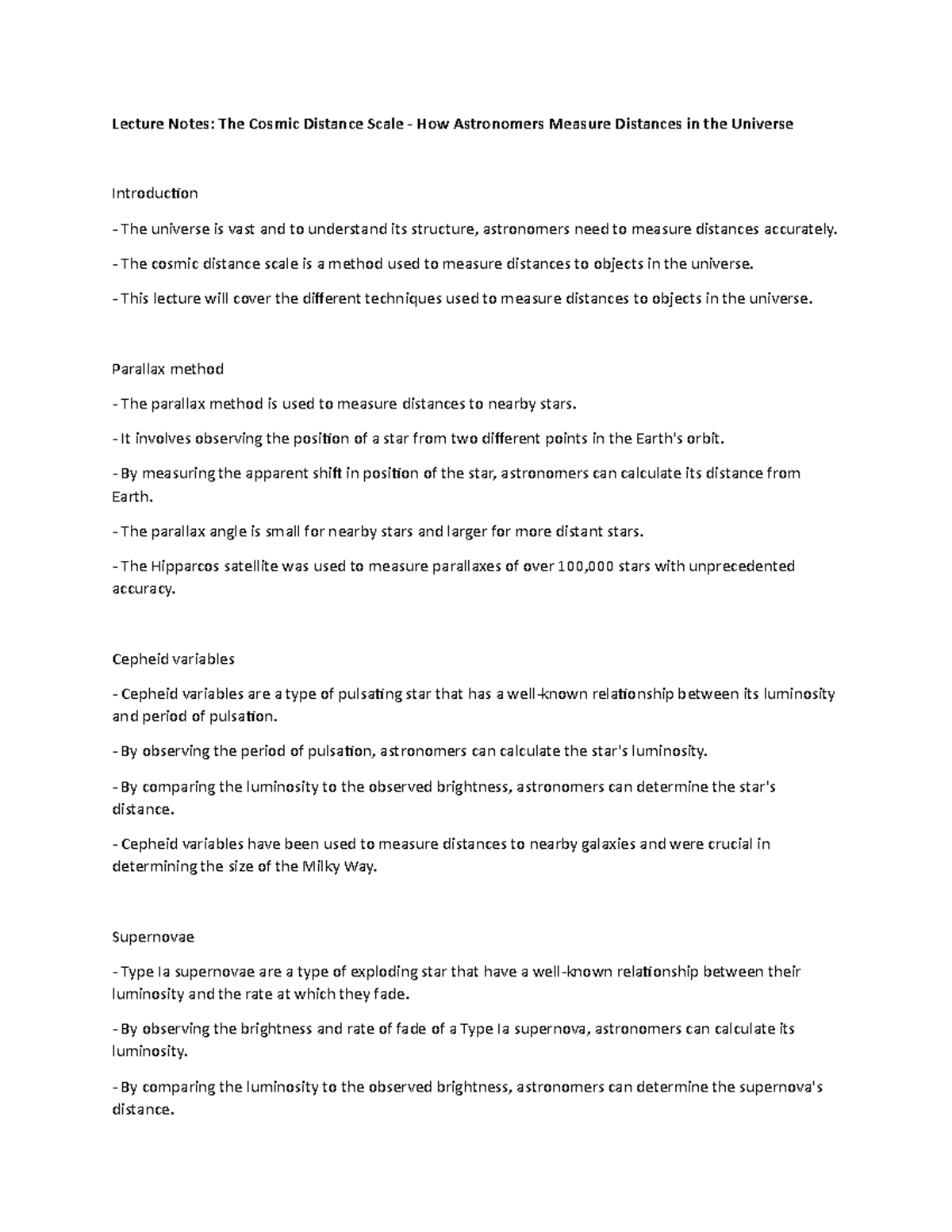 Lecture Notes: The Cosmic Distance Scale - How Astronomers Measure ...