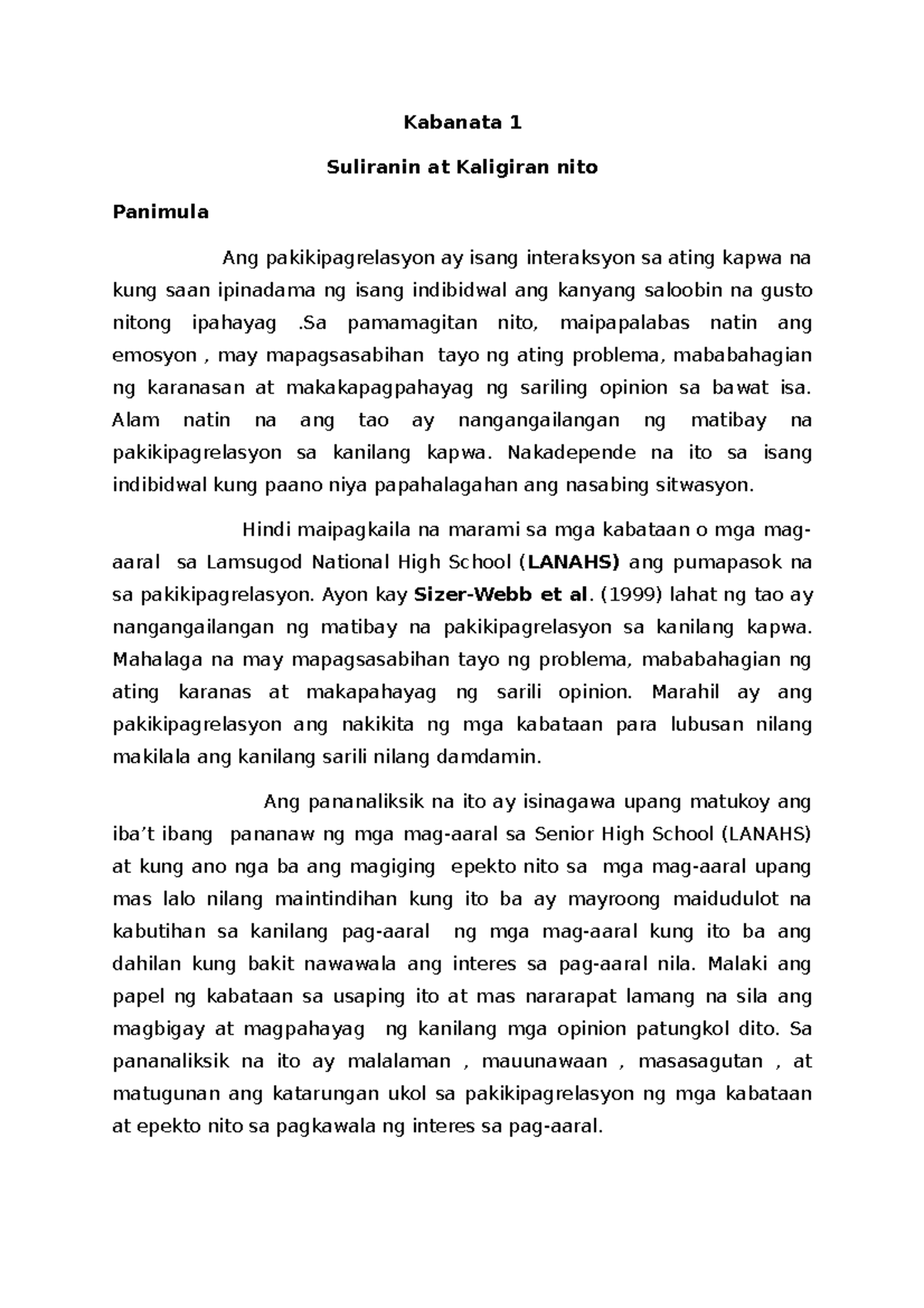 Kabanata-1-real - I just want the other research for our "Filipino ...